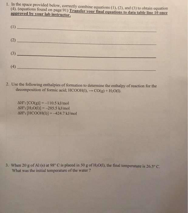 Solved 1. In the space provided below, correctly combine | Chegg.com