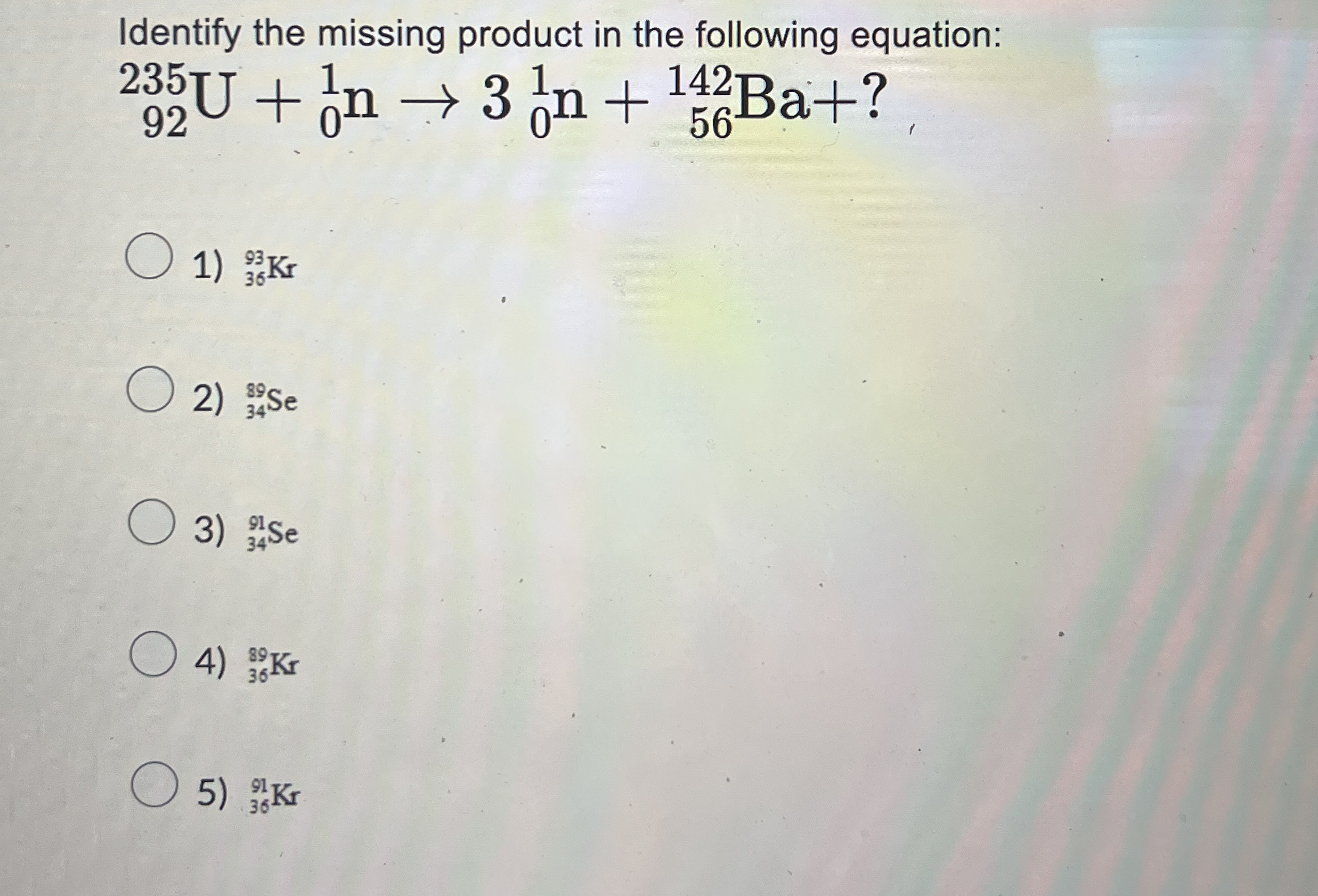 Solved Identify the missing product in the following | Chegg.com