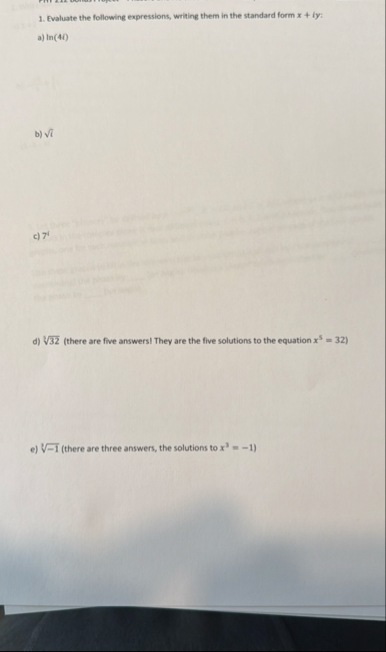 Solved Evaluate the following expressions, writing them in | Chegg.com