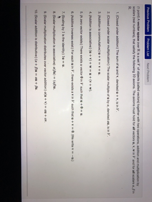 Solved Let V be the set of functions : R R . For any two | Chegg.com