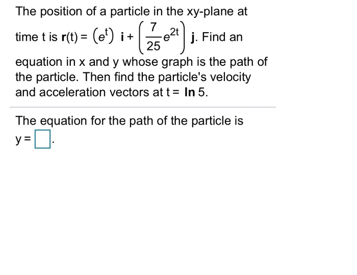 Solved The position of a particle in the xy-plane at time t | Chegg.com