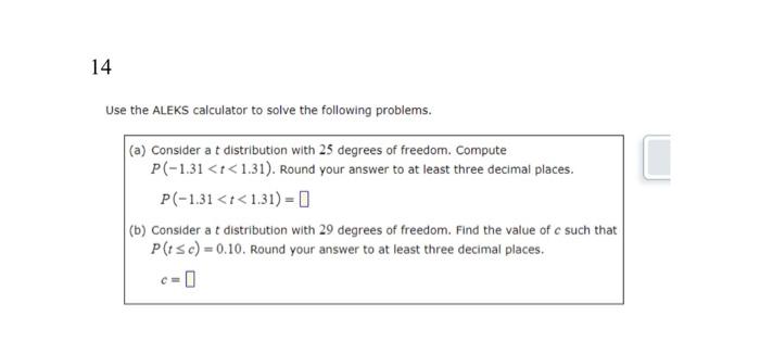 Solved Use the ALEKS calculator to solve the following | Chegg.com