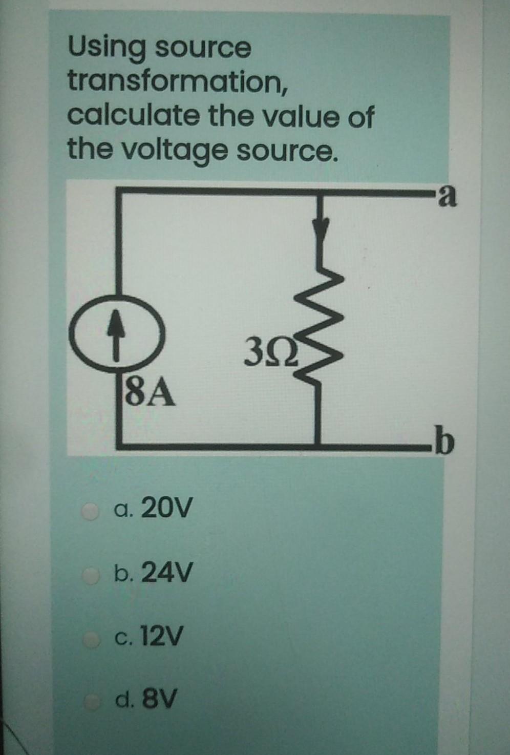 Solved Using source transformation, calculate the value of | Chegg.com Solved Using source transformation, calculate the value of | Chegg.com
