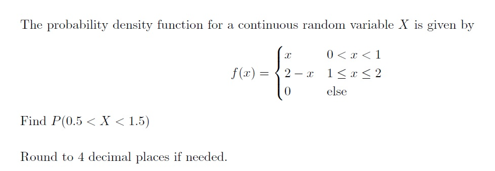 Solved The probability density function for a continuous | Chegg.com