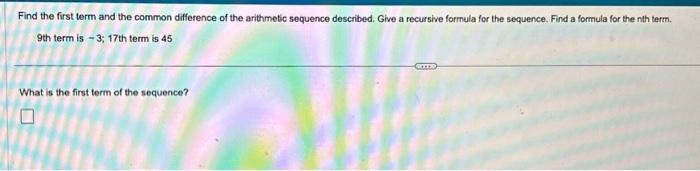 Solved Find the first term and the common difference of the | Chegg.com
