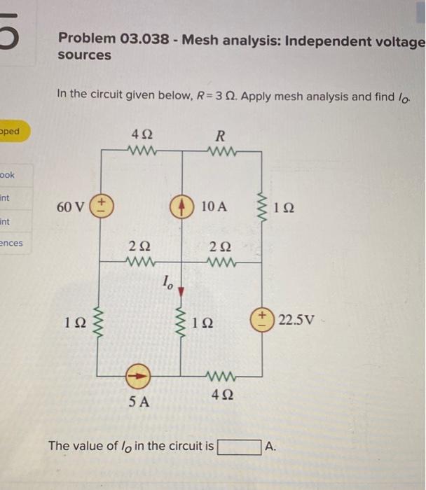 Solved oped ook int int ences Problem 03.038 - Mesh | Chegg.com