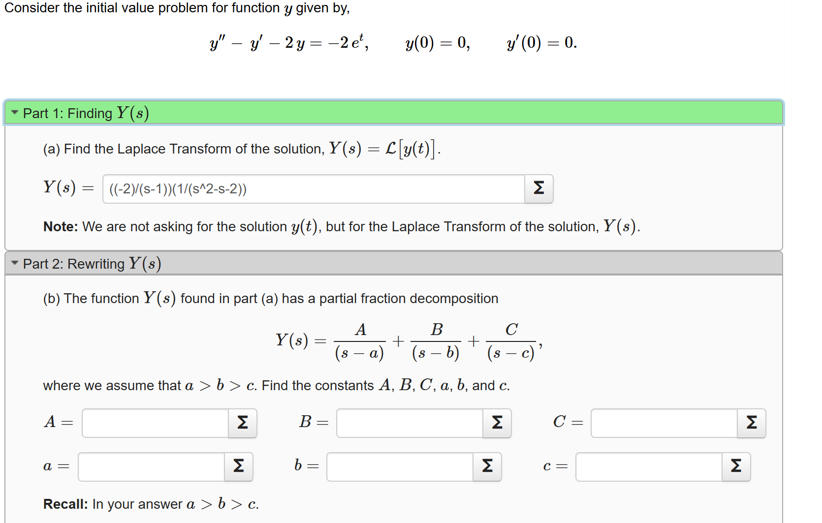 Solved Consider the initial value problem for function y | Chegg.com