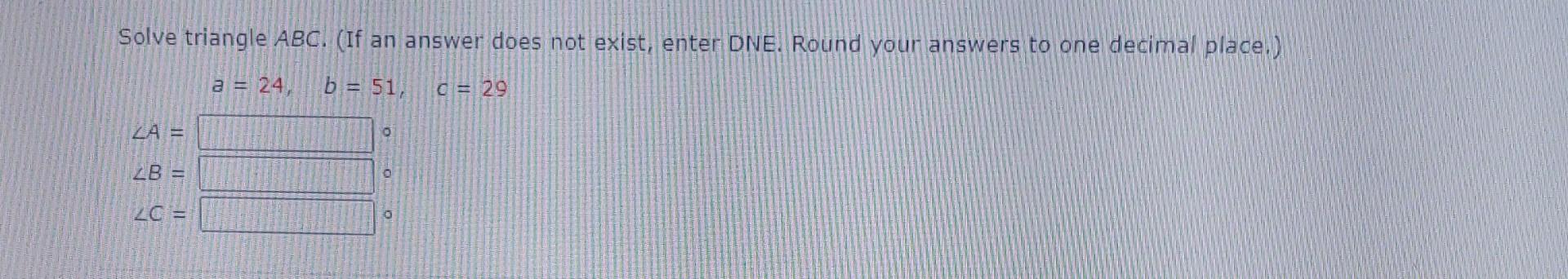 Solved a=24,b=51,c=29 | Chegg.com