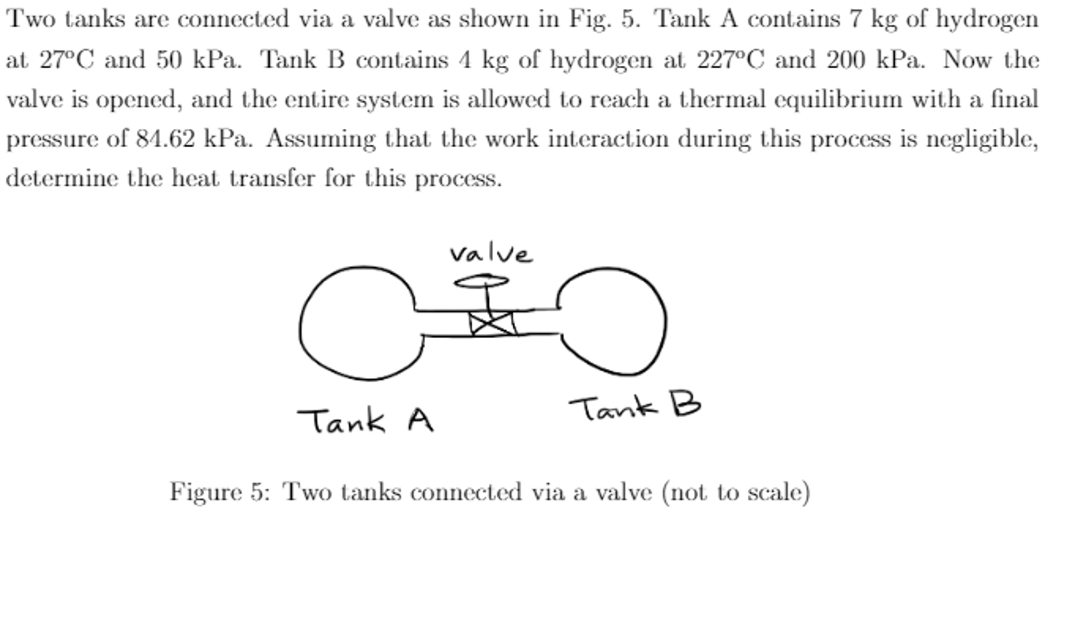 Solved Two tanks are connected via a valve as shown in Fig. | Chegg.com