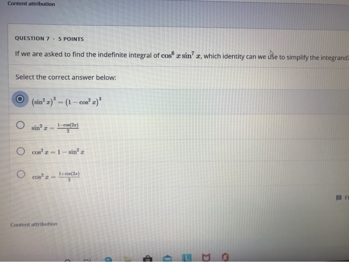 Solved Content attribution QUESTION 7 . 5 POINTS If we are | Chegg.com
