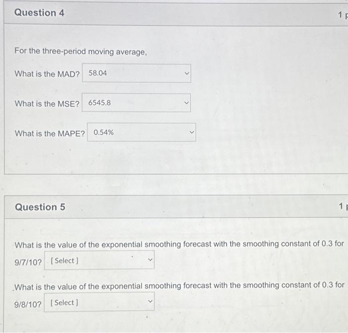 Solved Which smoothing constant yields better results? | Chegg.com