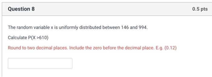 Solved The random variable x is uniformly distributed | Chegg.com