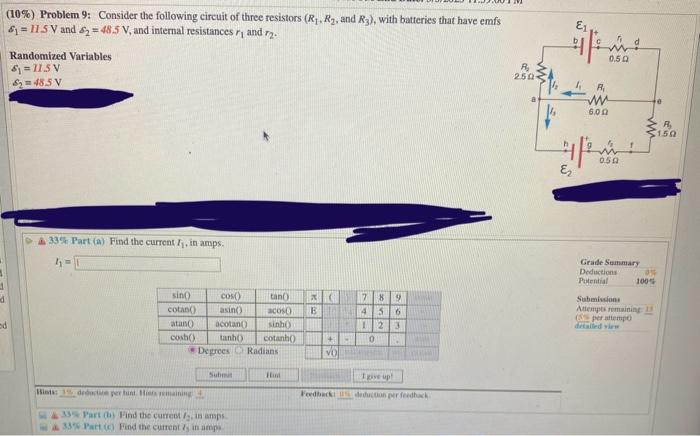Solved (10\%) Problem 9: Consider the following circuit of | Chegg.com