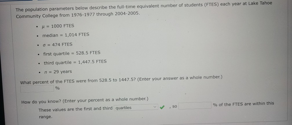 Solved The population parameters below describe the | Chegg.com