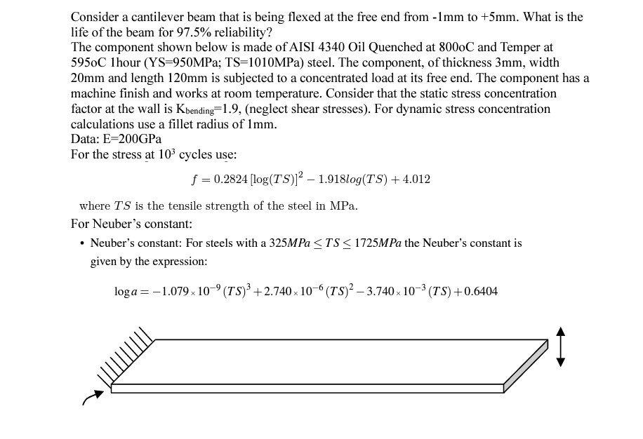 Solved Consider a cantilever beam that is being flexed at | Chegg.com