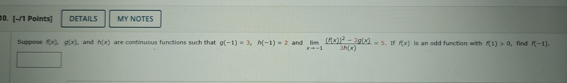 Solved [-/1 ﻿Points]Suppose f(x),g(x), ﻿and h(x) ﻿are | Chegg.com
