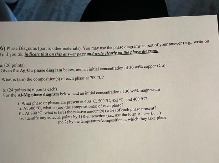 Solved (4) Phase Diagrams (part 1) Given the Nb-W phase | Chegg.com