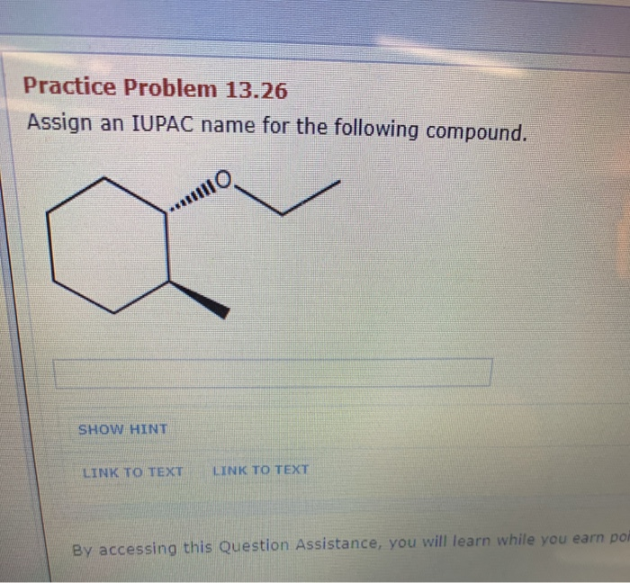 Solved practice problem 13.26 assign an iupac name for the | Chegg.com