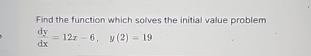 Solved Find the function which solves the initial value | Chegg.com