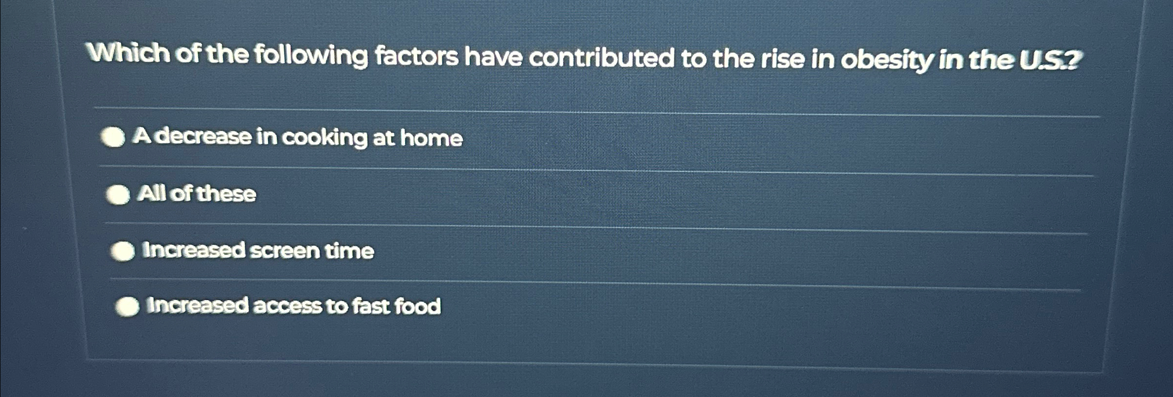 Solved Which of the following factors have contributed to | Chegg.com