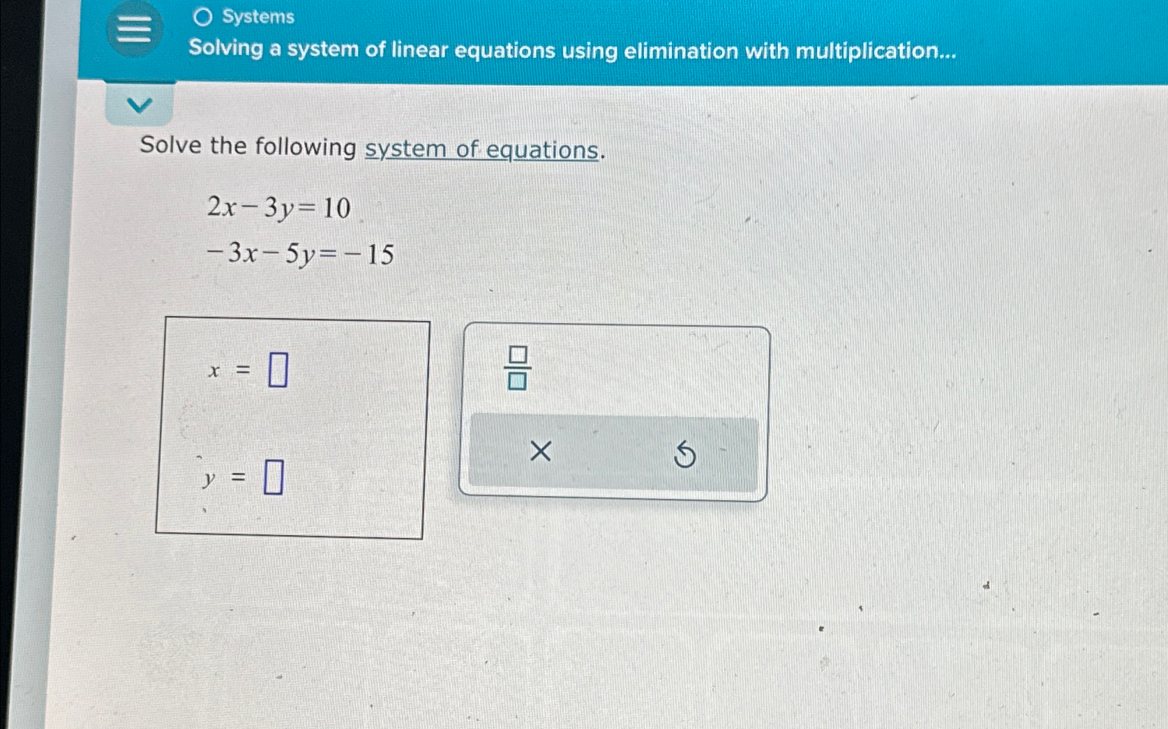 Solved SystemsSolving a system of linear equations using | Chegg.com
