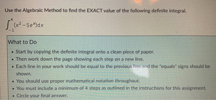 Solved Use the Algebraic Method to find the EXACT value of | Chegg.com
