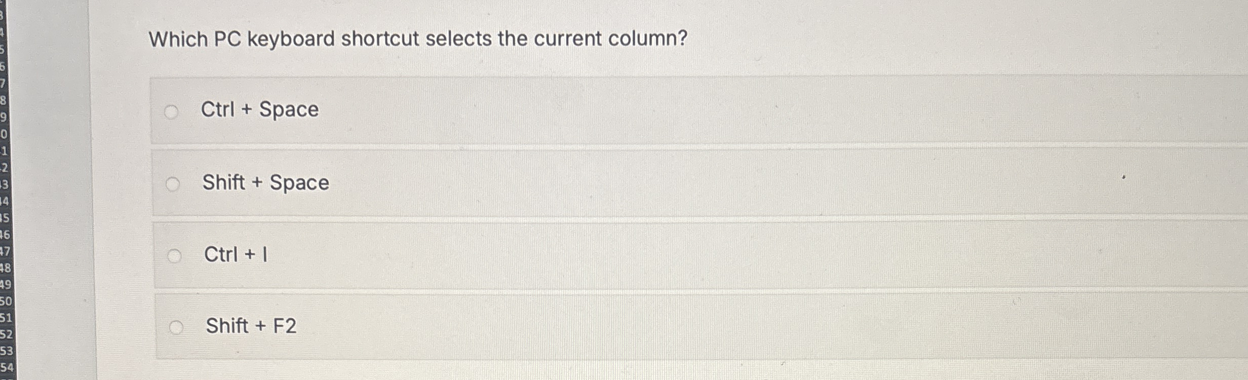 Solved Which PC keyboard shortcut selects the current | Chegg.com