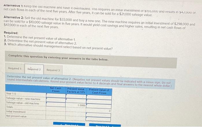 Solved Problem 24-6A (Algo) Net present value of alternate | Chegg.com