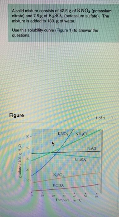 Solved A solid mixture consists of 42.5 g of KNO3 (potassium | Chegg.com