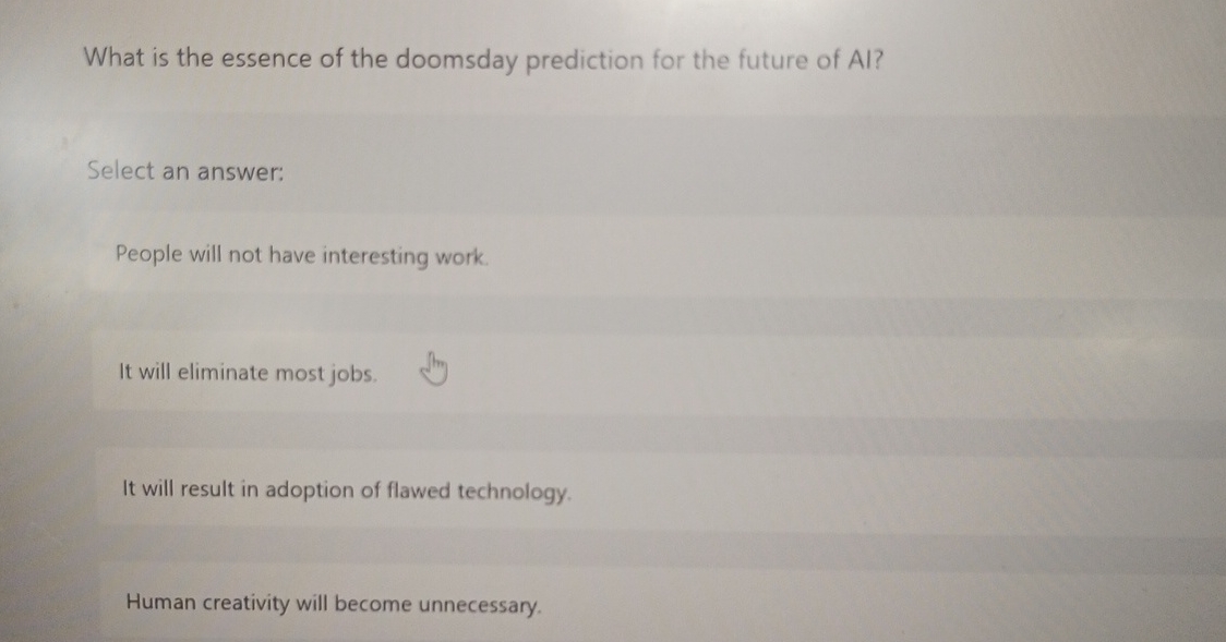 Solved What is the essence of the doomsday prediction for | Chegg.com