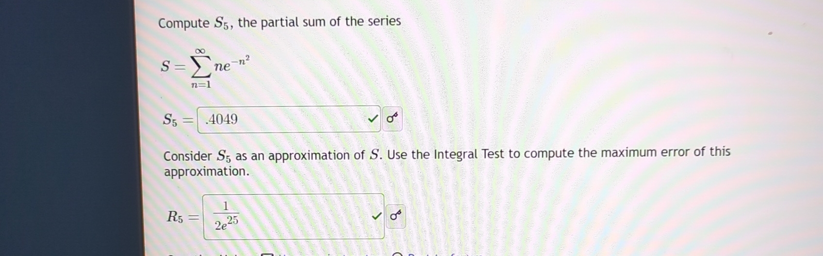 Solved Compute S5, ﻿the partial sum of the | Chegg.com