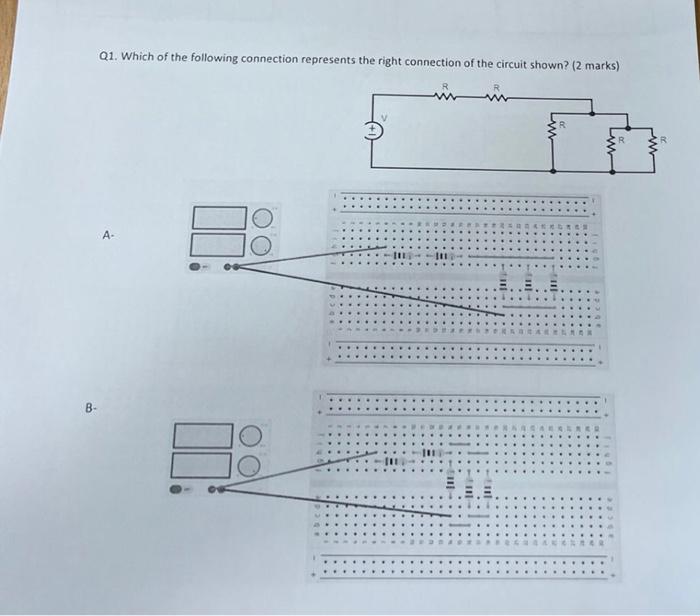 Solved B- Q1. Which of the following connection represents | Chegg.com