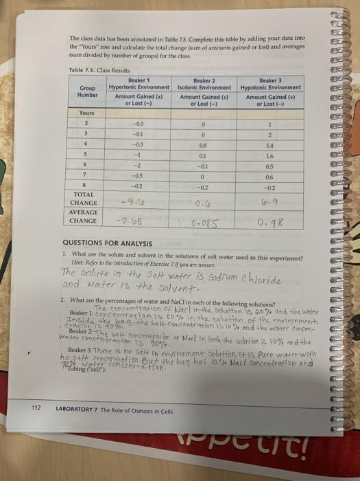 The class data has been annotated in Table 7.3. | Chegg.com