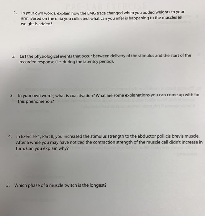 Solved 1. In your own words, explain how the EMG trace | Chegg.com