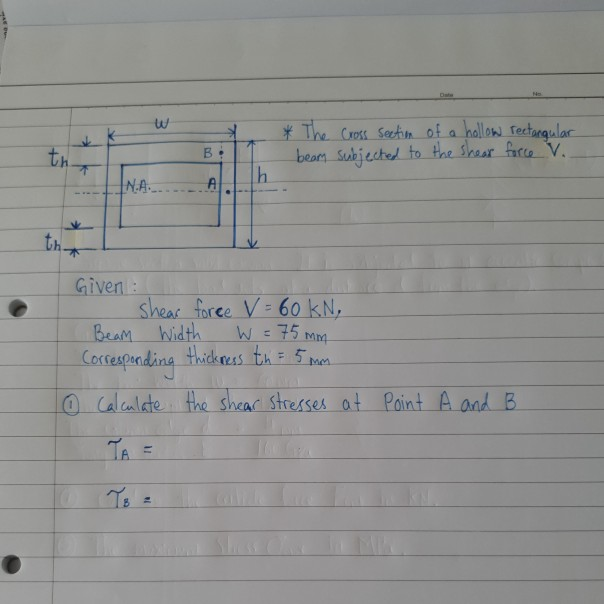 N- * The Cross section of a hollow rectangular beam | Chegg.com
