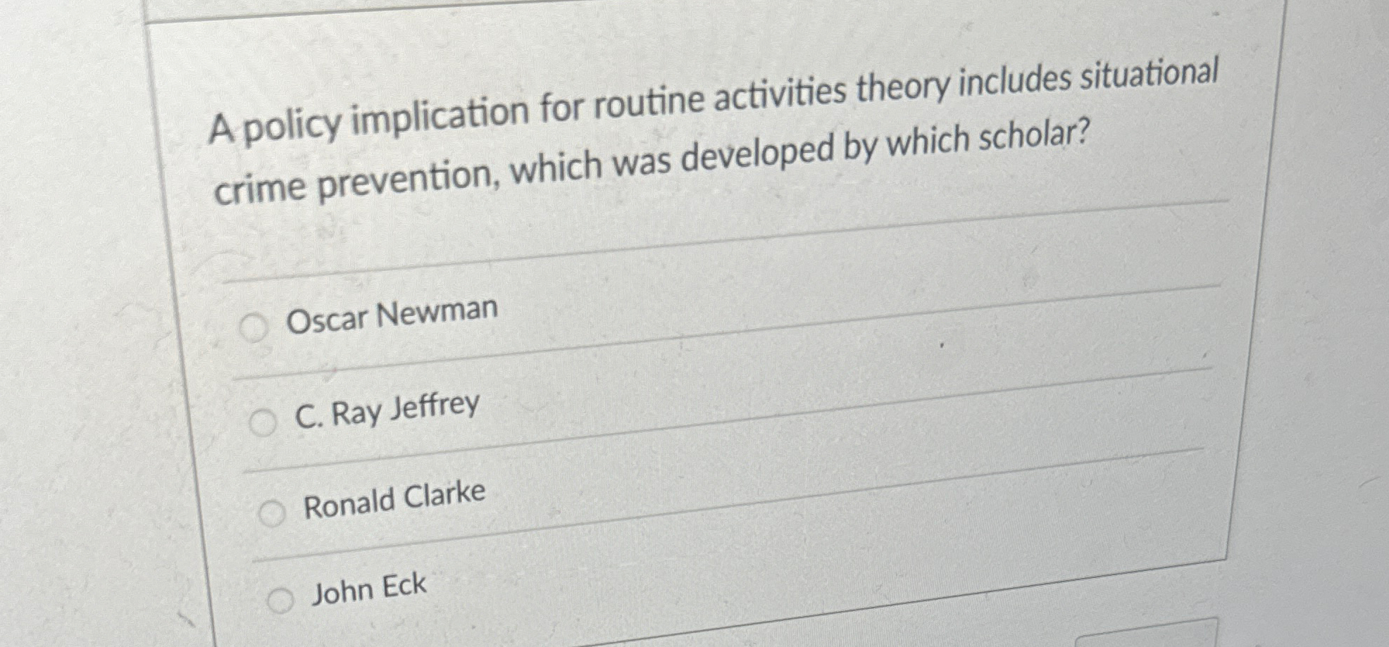 Solved A policy implication for routine activities theory | Chegg.com