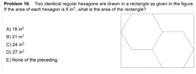Problem 16. ﻿Two identical regular hexagons are drawn | Chegg.com