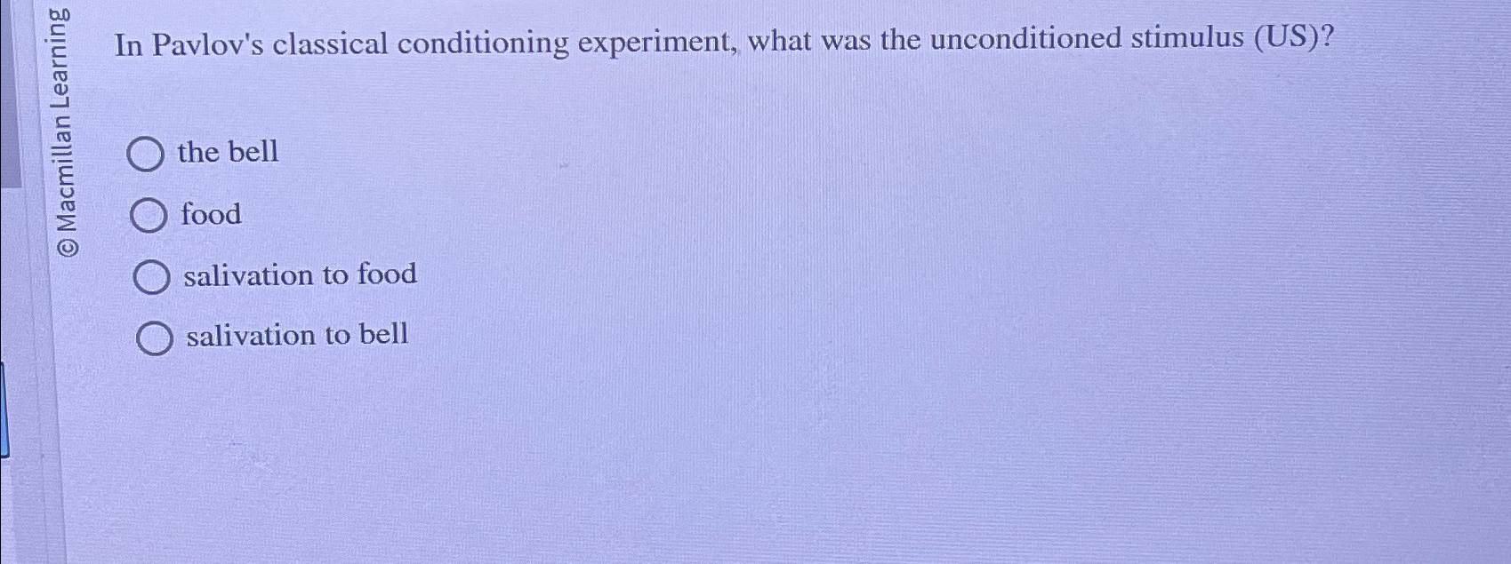 Solved In Pavlov's classical conditioning experiment, what | Chegg.com