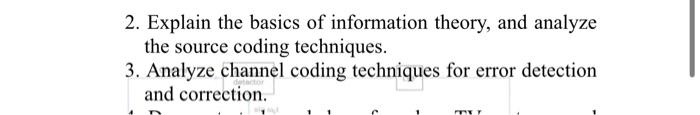 2 Explain The Basics Of Information Theory And 