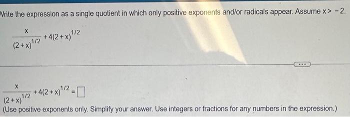 Solved Nrite the expression as a single quotient in which | Chegg.com