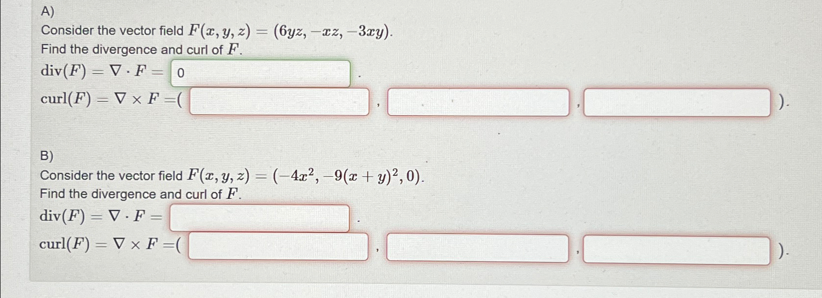 Solved A)Consider the vector field | Chegg.com