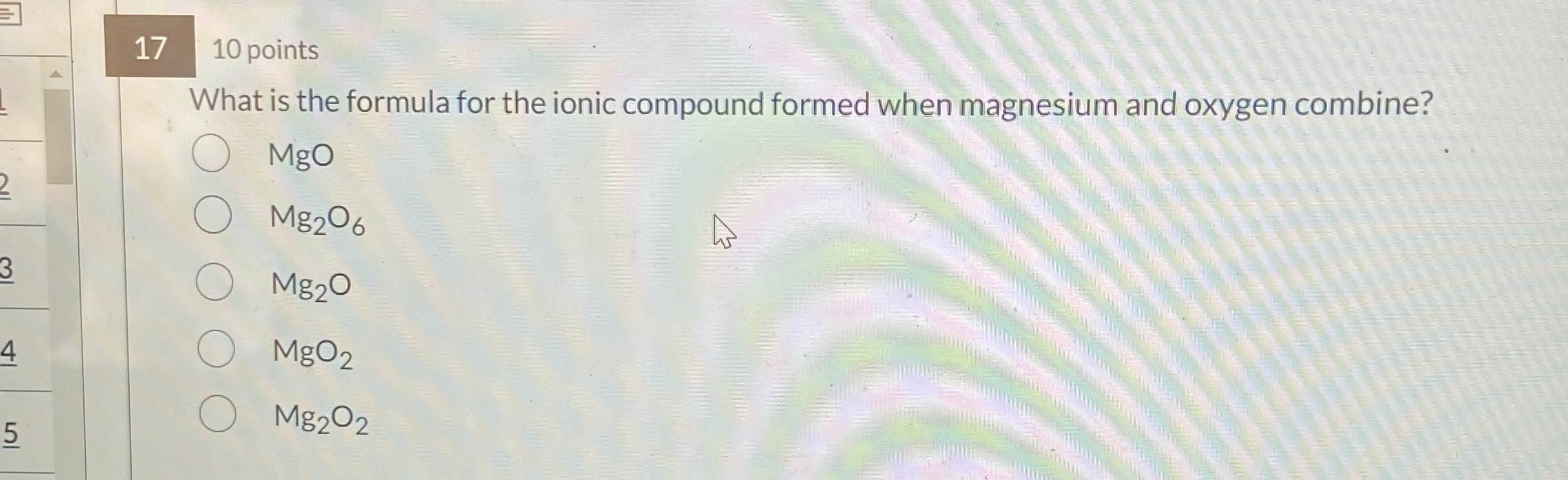 Solved 1710 ﻿pointsWhat is the formula for the ionic | Chegg.com