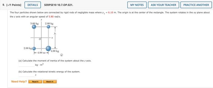 Solved The four particles shown below are connected by rigid | Chegg.com