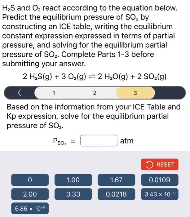 Solved H2 S and O2 react according to the equation below. | Chegg.com
