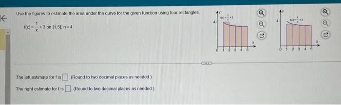 Solved Use the figures to estimate the area under the curve | Chegg.com