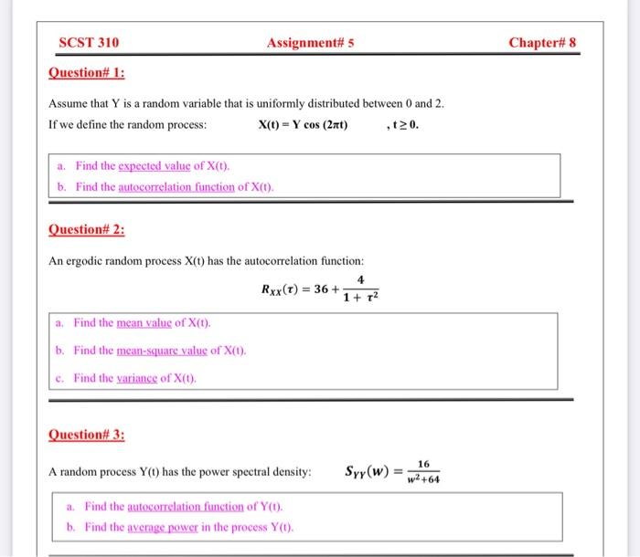 Solved Chapter# 8 SCST 310 Assignment# 5 Question# 1: Assume | Chegg.com