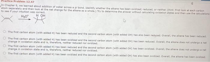 Solved Practice Problem 12.47 In Chapter 8, we learned about | Chegg.com