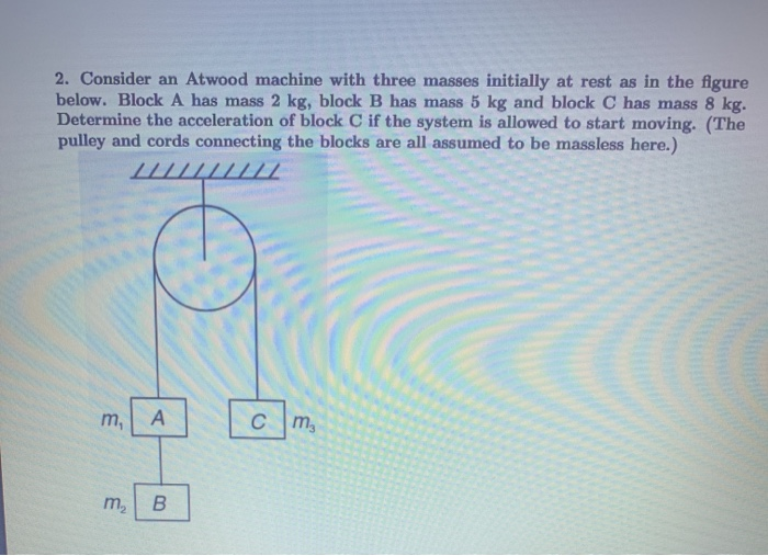 Solved 2. Consider an Atwood machine with three masses | Chegg.com