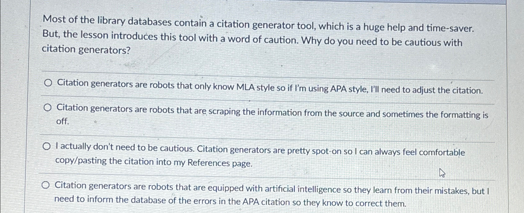 Solved Most of the library databases contain a citation | Chegg.com