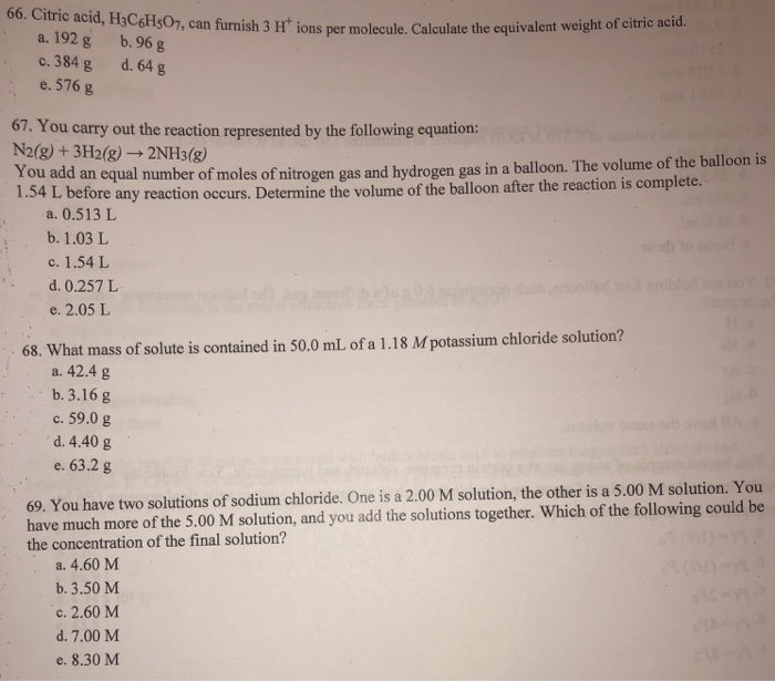Solved per molecule. Calculate the equivalent weight of | Chegg.com